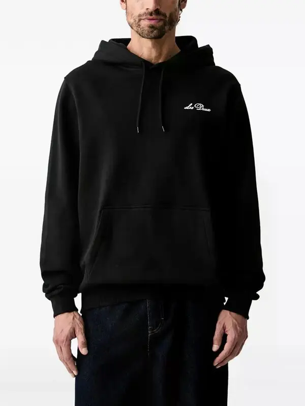 LES DEUX Logo-embroidered Drawstring Hoodie