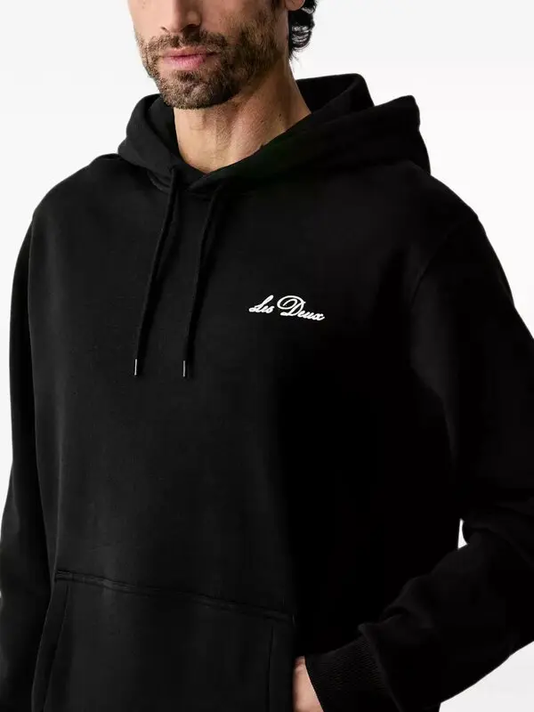 LES DEUX Logo-embroidered Drawstring Hoodie