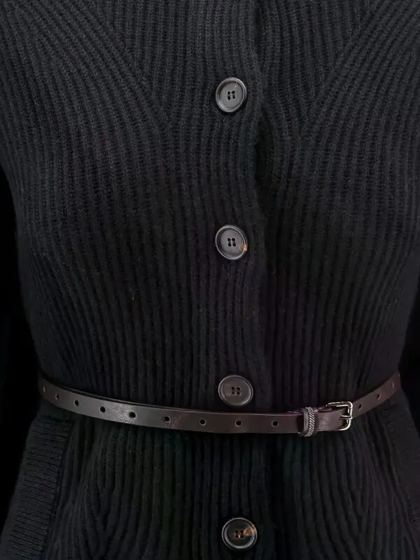 Brunello Cucinelli Belted Ribbed-knit Cardigan