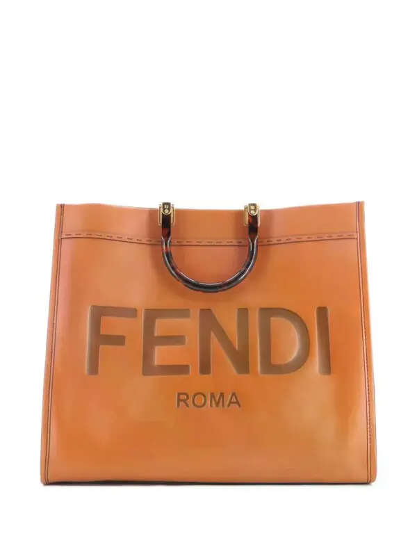 Fendi Sunshine Shopper Leather Large Tote Bag