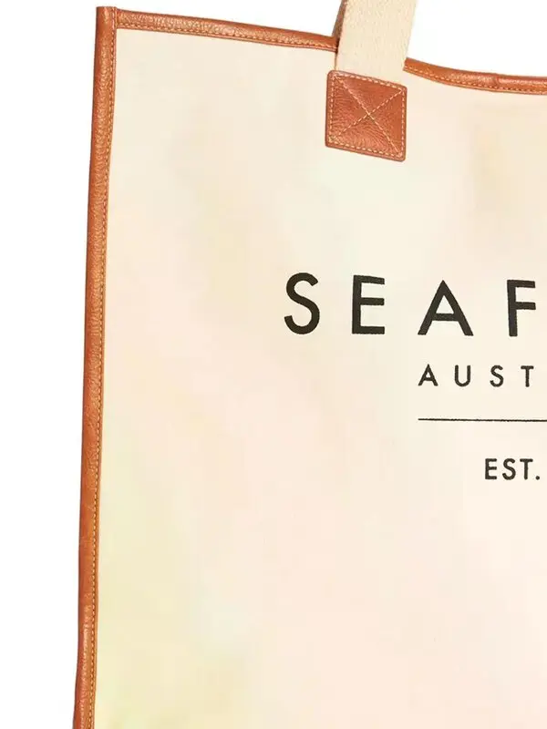 Seafolly Logo-print Leather-trim Beach Bag