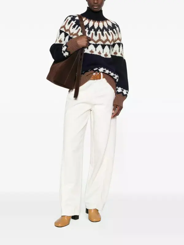 ERMANNO FIRENZE Fair Isle High-neck Sweater
