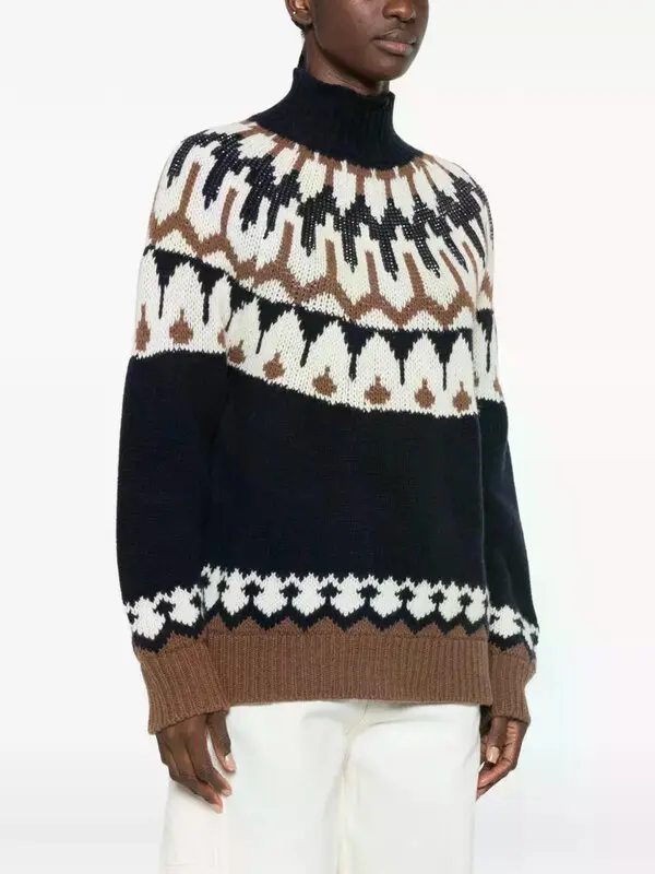 ERMANNO FIRENZE Fair Isle High-neck Sweater
