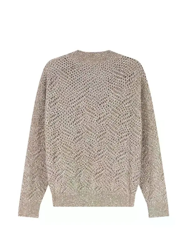 Brunello Cucinelli Sequin-embellished Open-knit Sweater