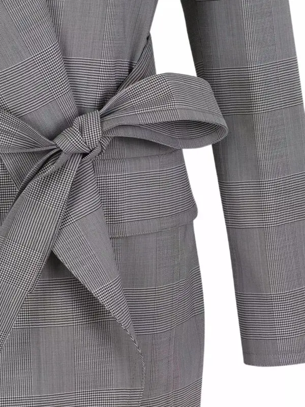 Max Mara Check-pattern Belted Jacket