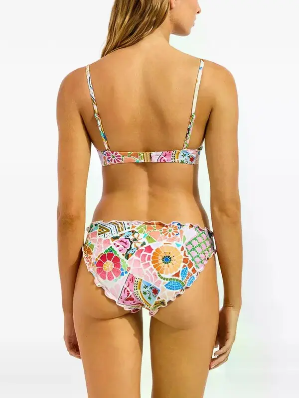 Seafolly Mosaic-print Ruffled Bikini Bottom