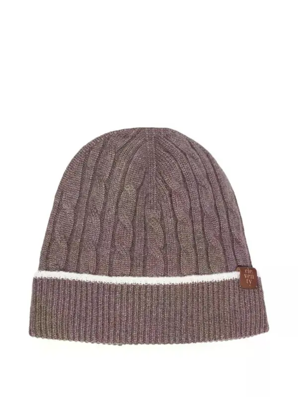 Eleventy Cable-knit Beanie Hat - Brown