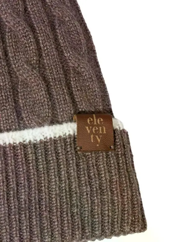 Eleventy Cable-knit Beanie Hat - Brown