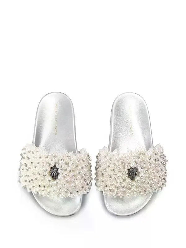 Kurt Geiger Meena Eagle Bead Slides - White