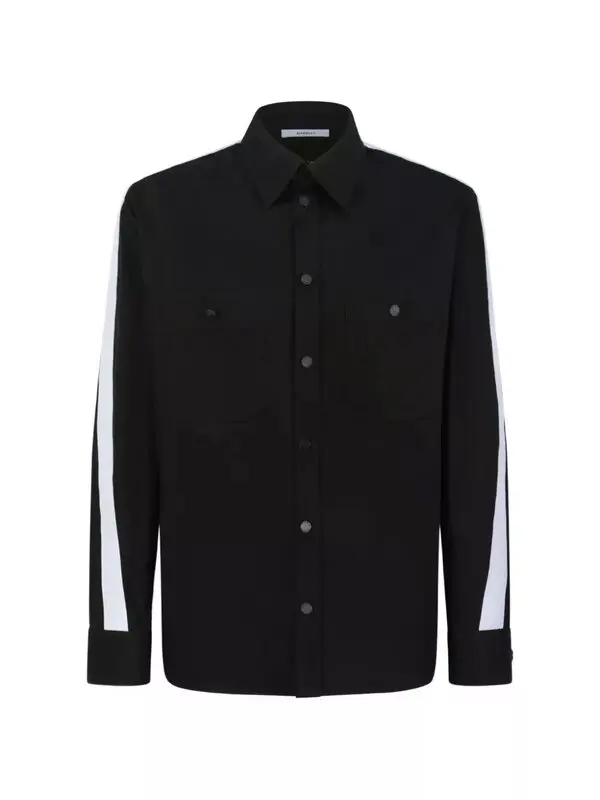 Givenchy Couture Seam Overshirt In Cotton With Grosgrain-detail - Black
