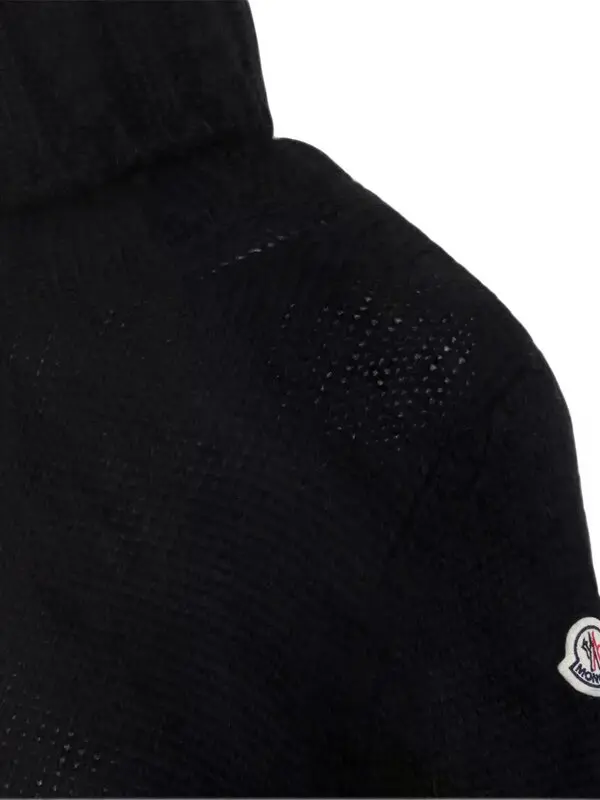 Moncler Cable Knit-trim Roll-neck Mini Dress