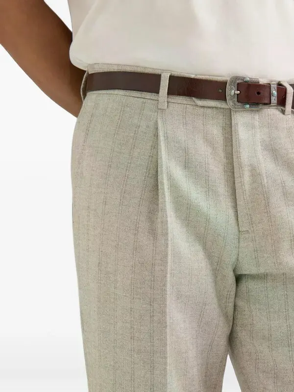 Brunello Cucinelli Pinstripe Pleated Trousers