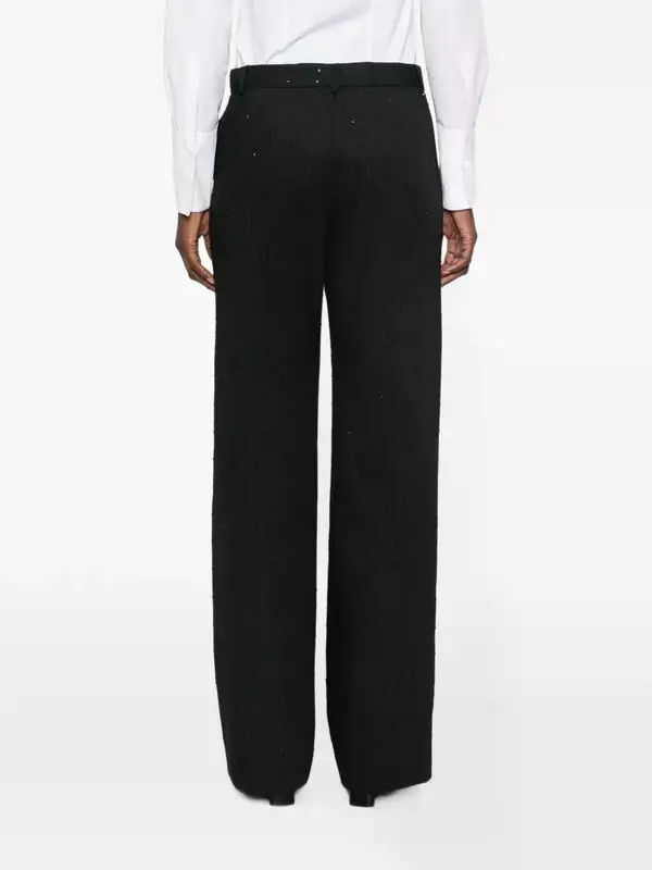 ERMANNO FIRENZE Crystal-embellished Pinstripe Trousers