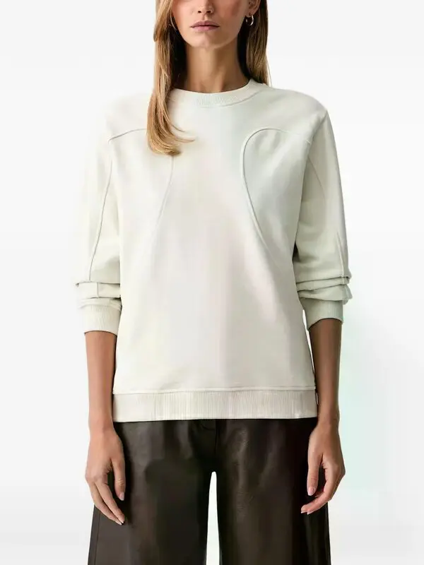 Patrizia Pepe Panelled Raglan-sleeve Sweatshirt - Neutrals