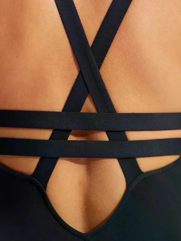 Seafolly Collective Deep V Cut-out Strappy-back Swimsuit