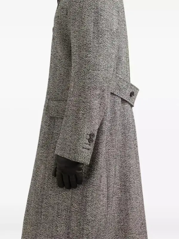 Dolce & Gabbana Double-breasted Herringbone Wool Coat