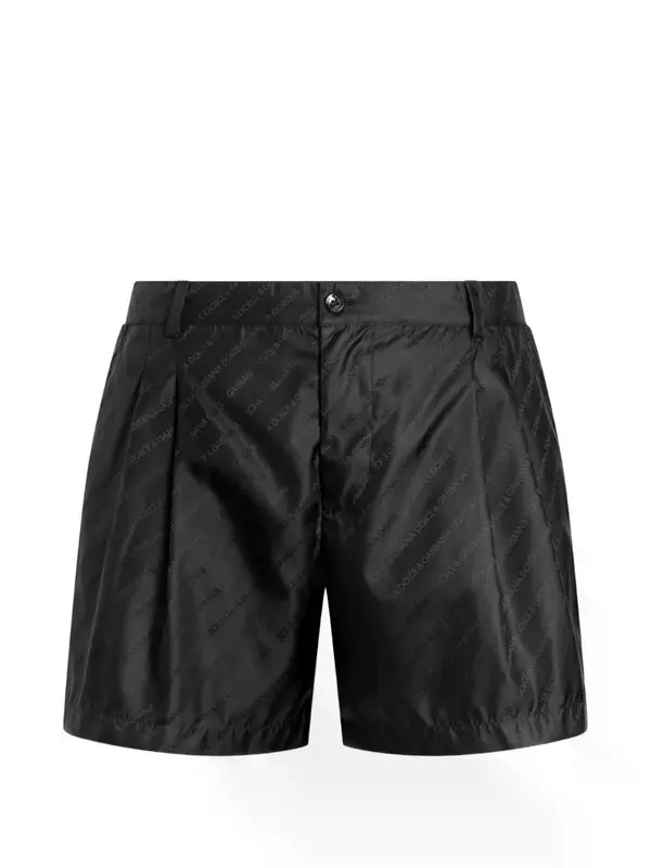 Dolce & Gabbana Jacquard Logo Swim Boxers - Black