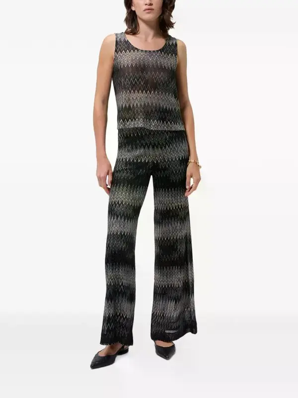 Missoni Sleeveless Viscose Lamé Chevron Top