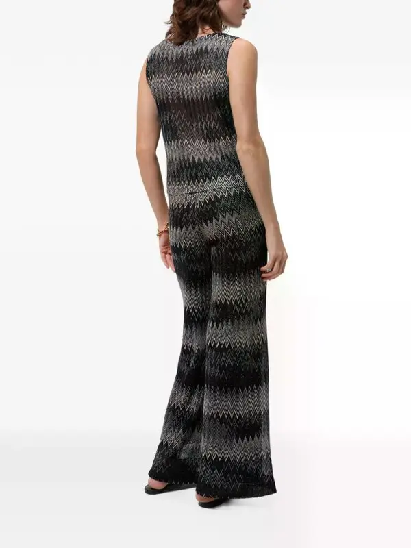 Missoni Sleeveless Viscose Lamé Chevron Top