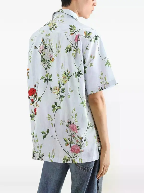 Dolce & Gabbana Rose-print Poplin Hawaii Shirt
