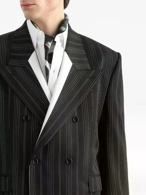 Dolce & Gabbana Sicilia Double-breasted Pinstriped Virgin Wool Jacket