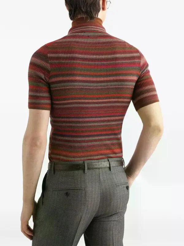 Dolce & Gabbana Striped Wool Polo Shirt