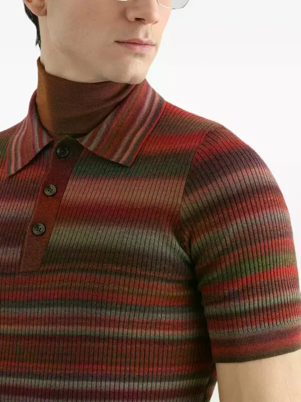 Dolce & Gabbana Striped Wool Polo Shirt