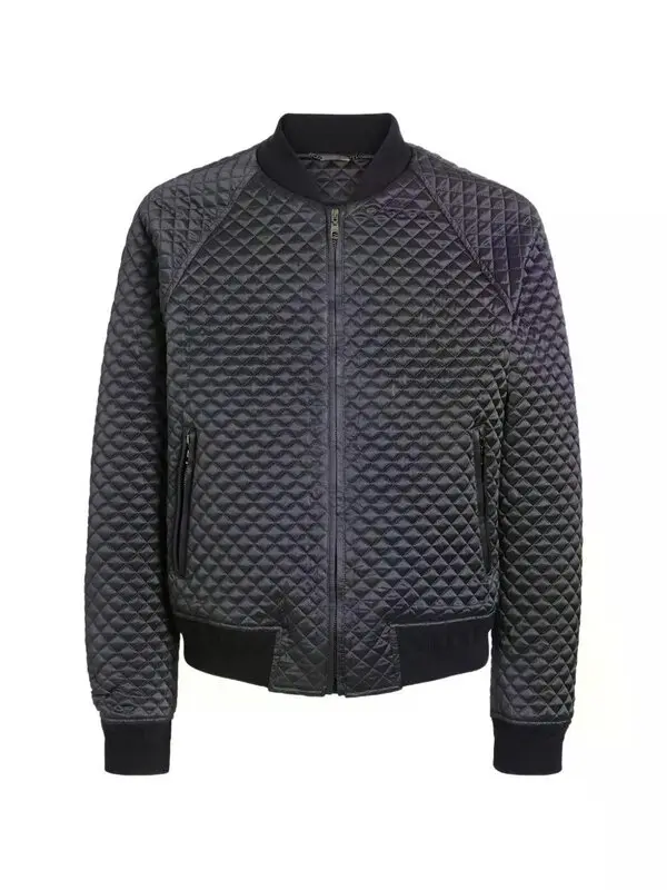 Dolce & Gabbana Silk Satin Quilted Bomber Jacket
