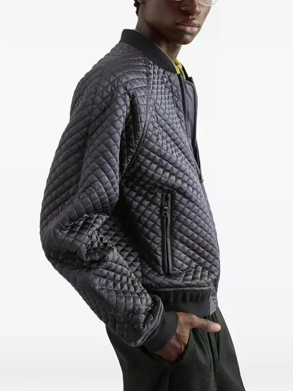 Dolce & Gabbana Silk Satin Quilted Bomber Jacket