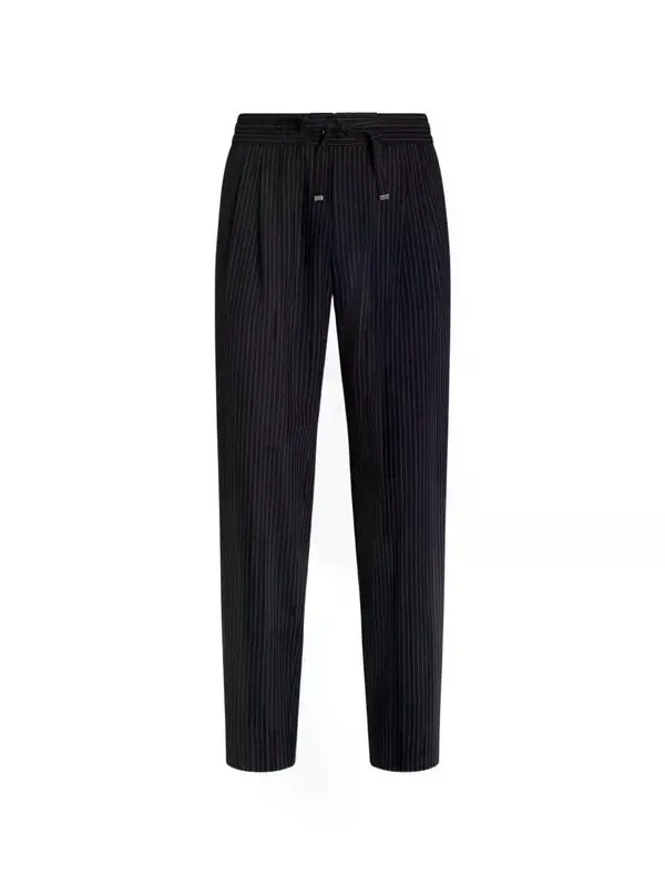 Dolce & Gabbana Pinstripe Wool Jogging Trousers - Blue