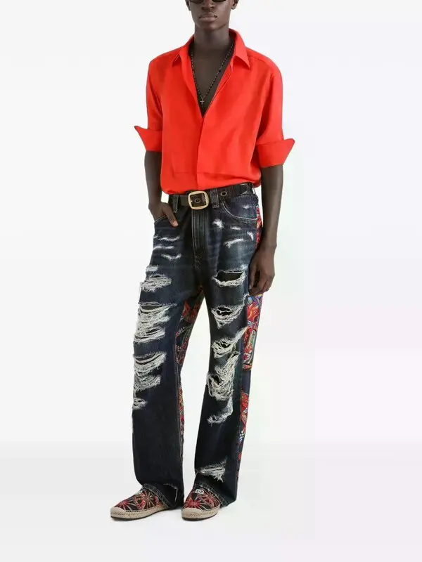 Dolce & Gabbana Crêpe De Chine Silk Martini Shirt