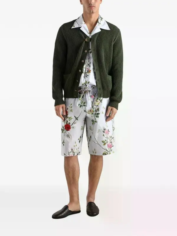 Dolce & Gabbana Rose-print Poplin Bermuda Shorts