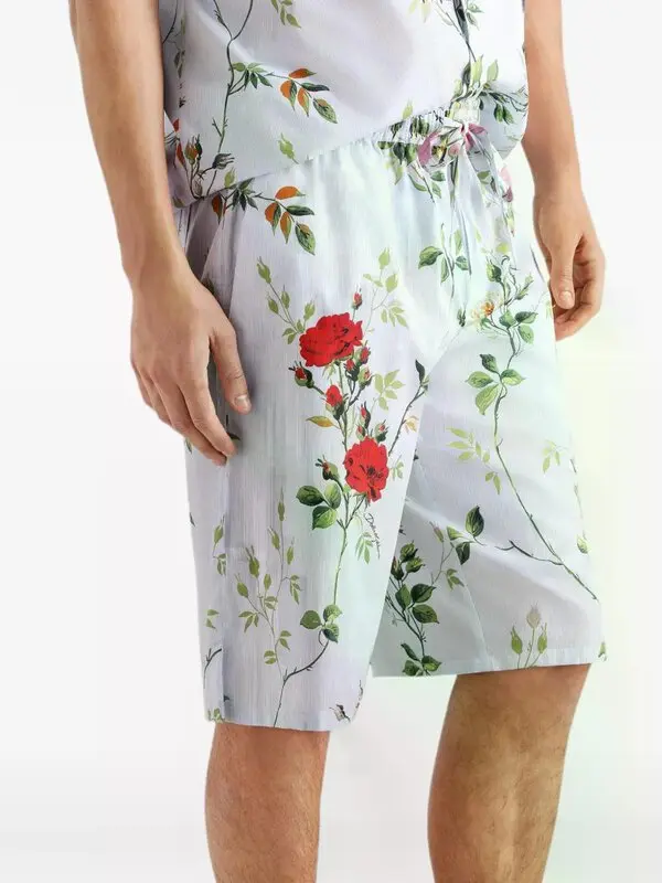 Dolce & Gabbana Rose-print Poplin Bermuda Shorts