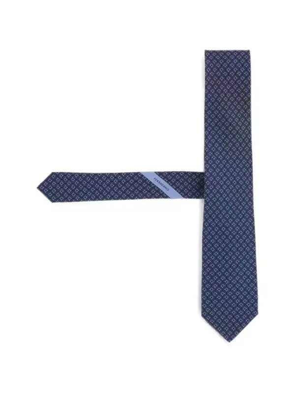 FERRAGAMO Tetris Print Silk Tie