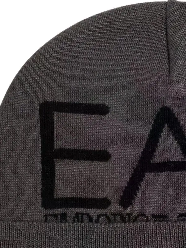 EA7 Mountain Visibility Logo-print Beanie Hat