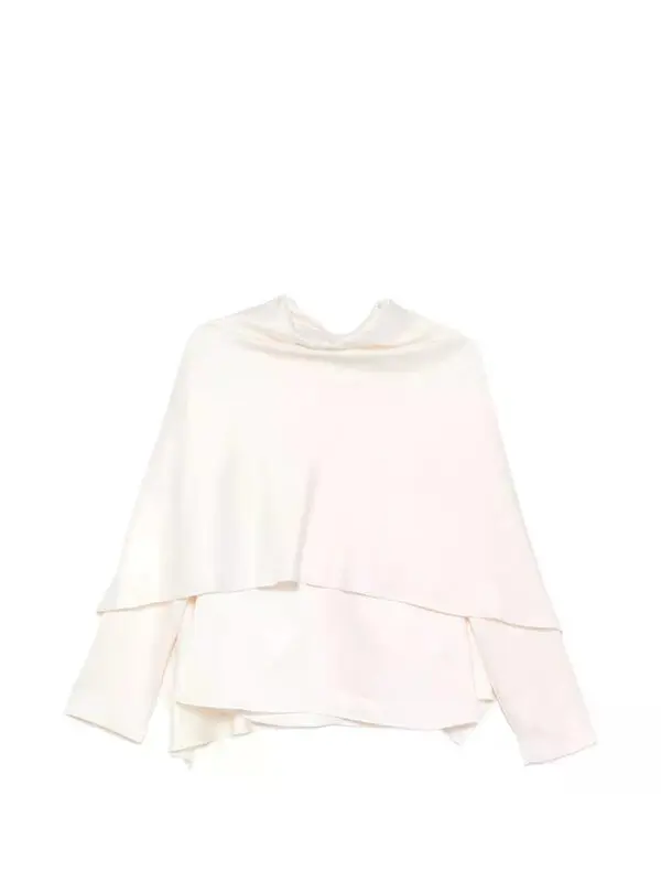 RÓHE Satin Draped Blouse - Neutrals