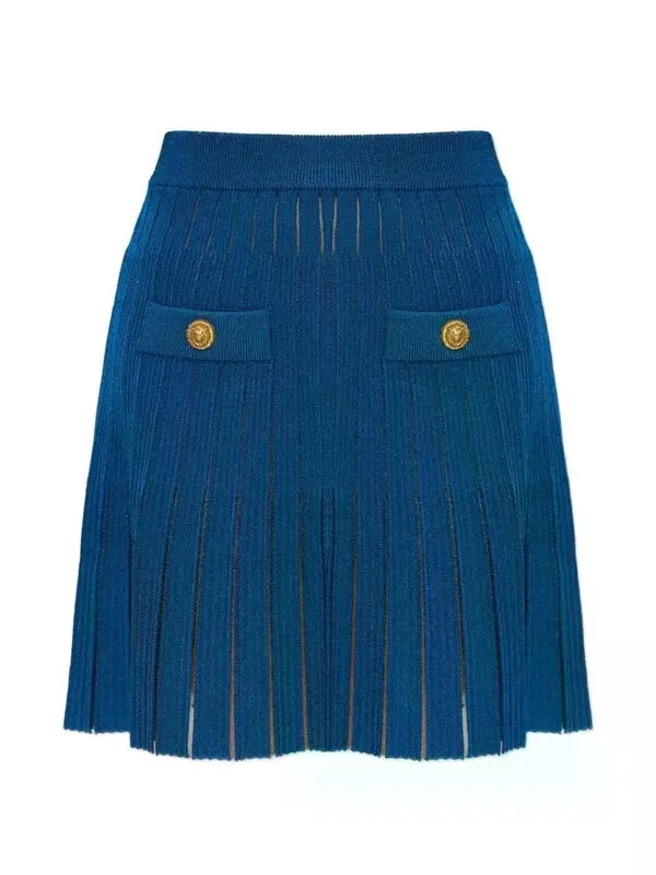 Balmain Button-detail Pleated Skirt