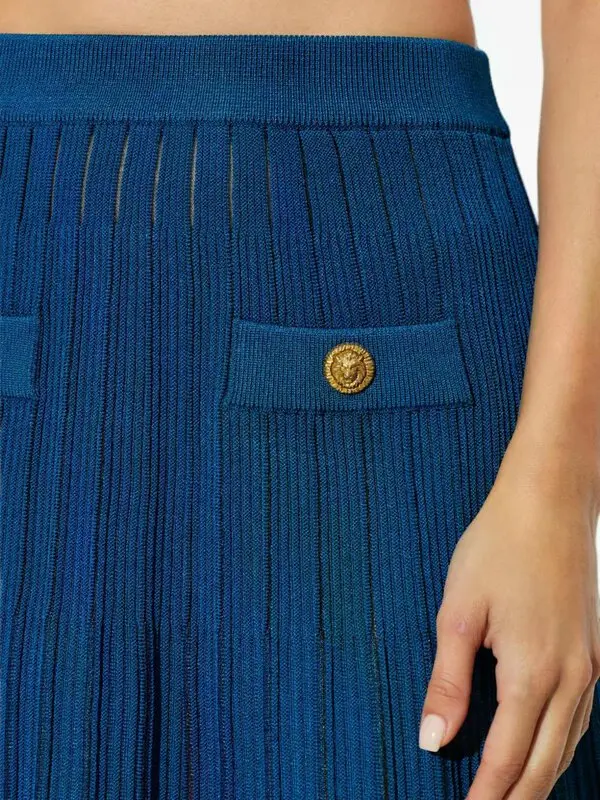 Balmain Button-detail Pleated Skirt