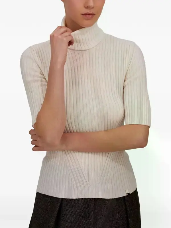 Herno Ribbed-knit Short-sleeve Sweater