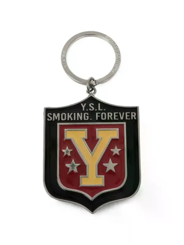 Saint Laurent Shield Key Ring - Black