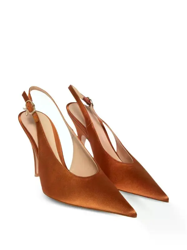 GIANVITO ROSSI Sofia Sling Crepe Satin-stretch Pumps - Orange