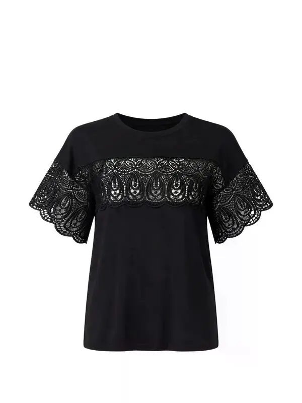 KAOS Lace-panelled Short-sleeve T-shirt