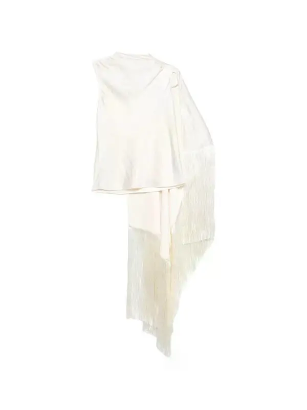 SELF-PORTRAIT Fringe-trim Asymmetric-panel Top