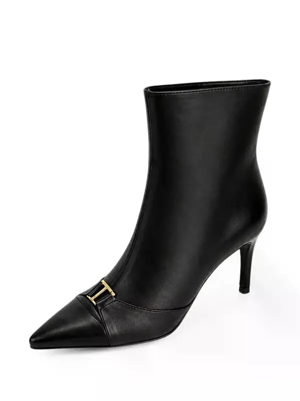 TWINSET Leather Ankle Boots With Logo