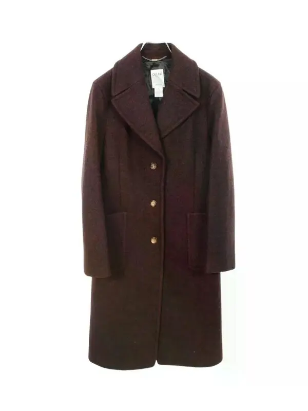 Celine 2000s Chesterfield Button-down Coat - Red