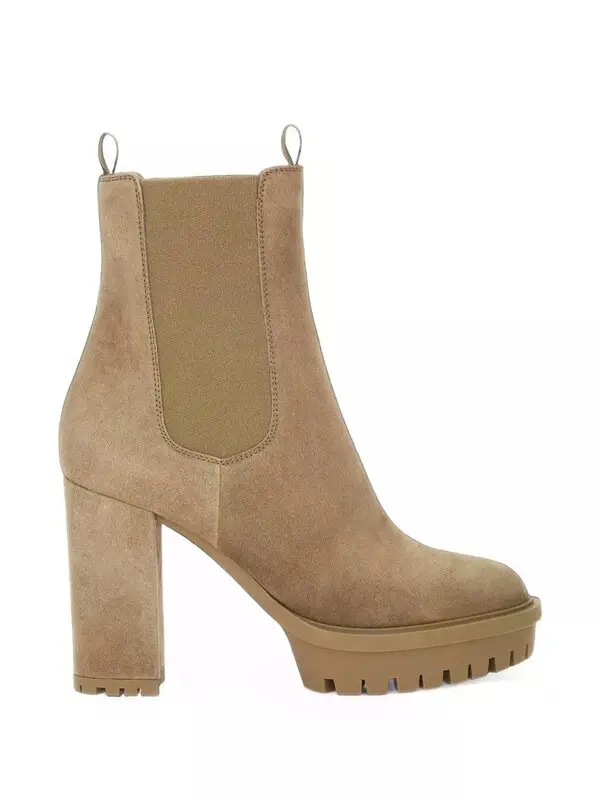 GIANVITO ROSSI Barry Suede Platform Booties - Brown