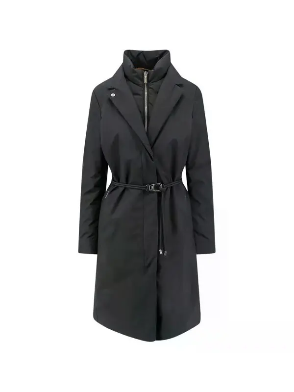 MOORER Belted Layered-design Coat