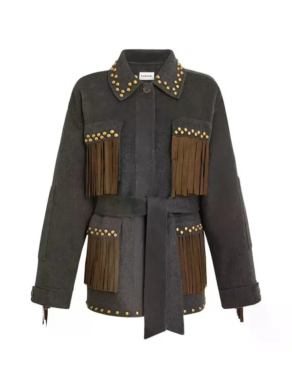 P.a.r.o.s.h Stud-embellished Fringed Jacket