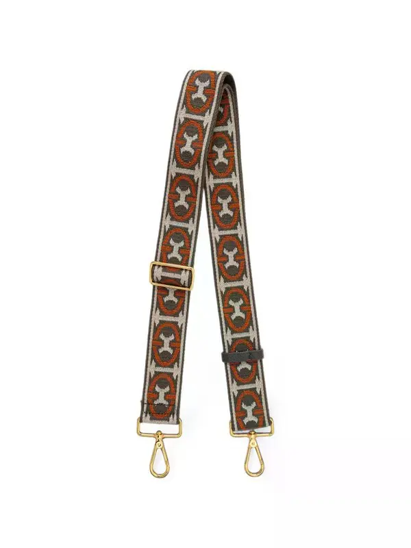 COCCINELLE Logo-monogram Jacquard Shoulder Strap - Grey