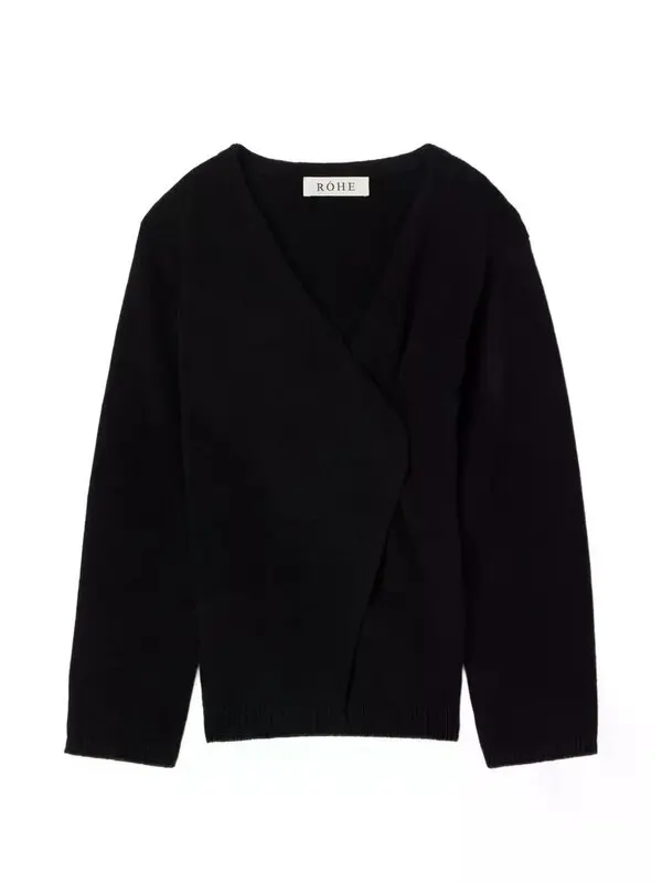 RÓHE Pin-fastening Wrap-style Cardigan